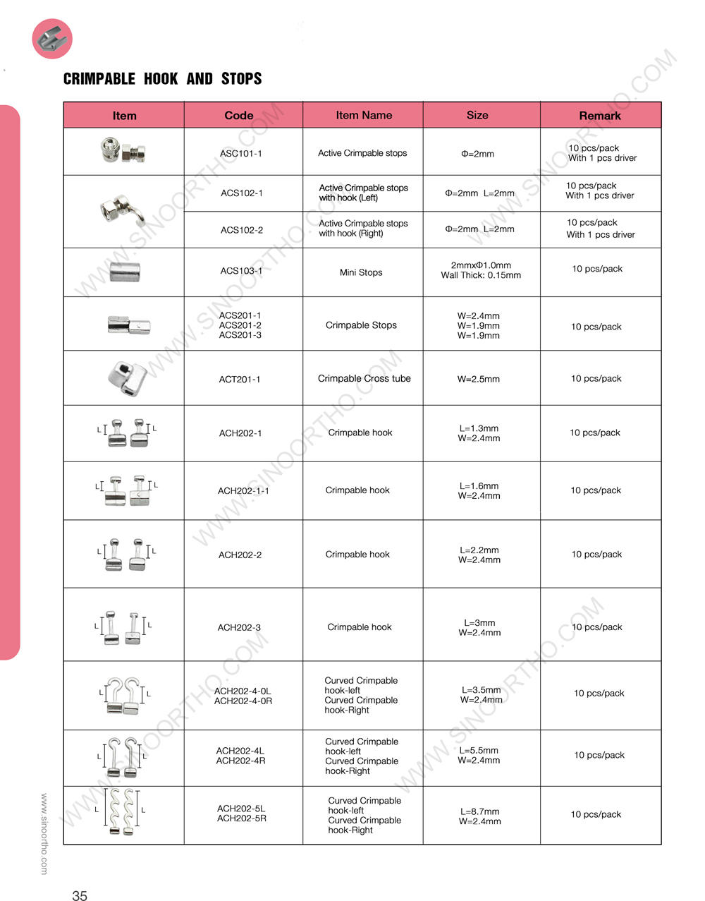 Orthodontic Crimpable Hooks - Buy Product on SINO ORTHO Orthodontic ...